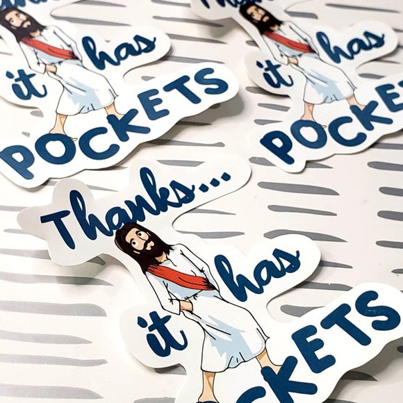 ZOSH | Other | Thanks It Has Pockets Jesus Bundle Of 3 Vinyl Stickers ...